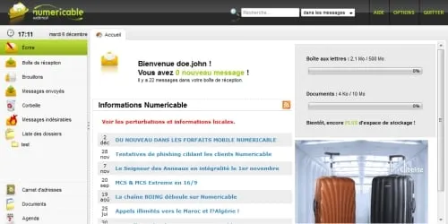 Numericable Mail : accéder à sa boîte mail avec SFR